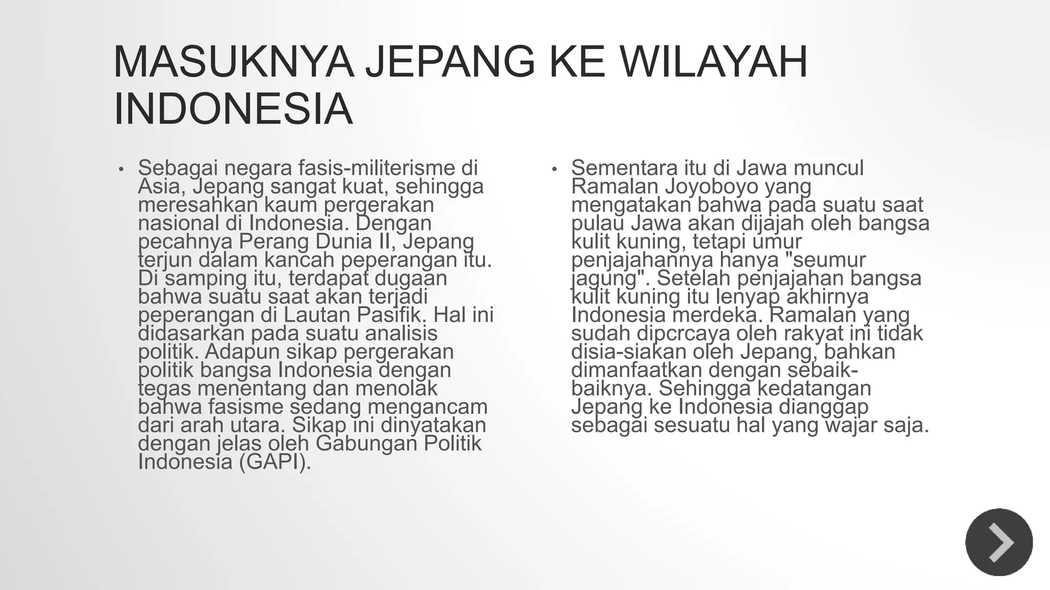 Zaman pendudukan jepang di indonesia | PPTX