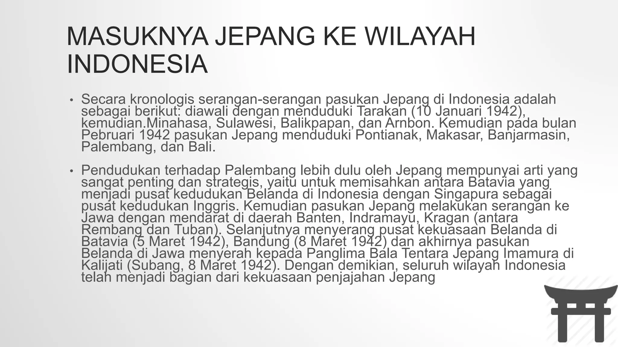 Zaman pendudukan jepang di indonesia | PPTX