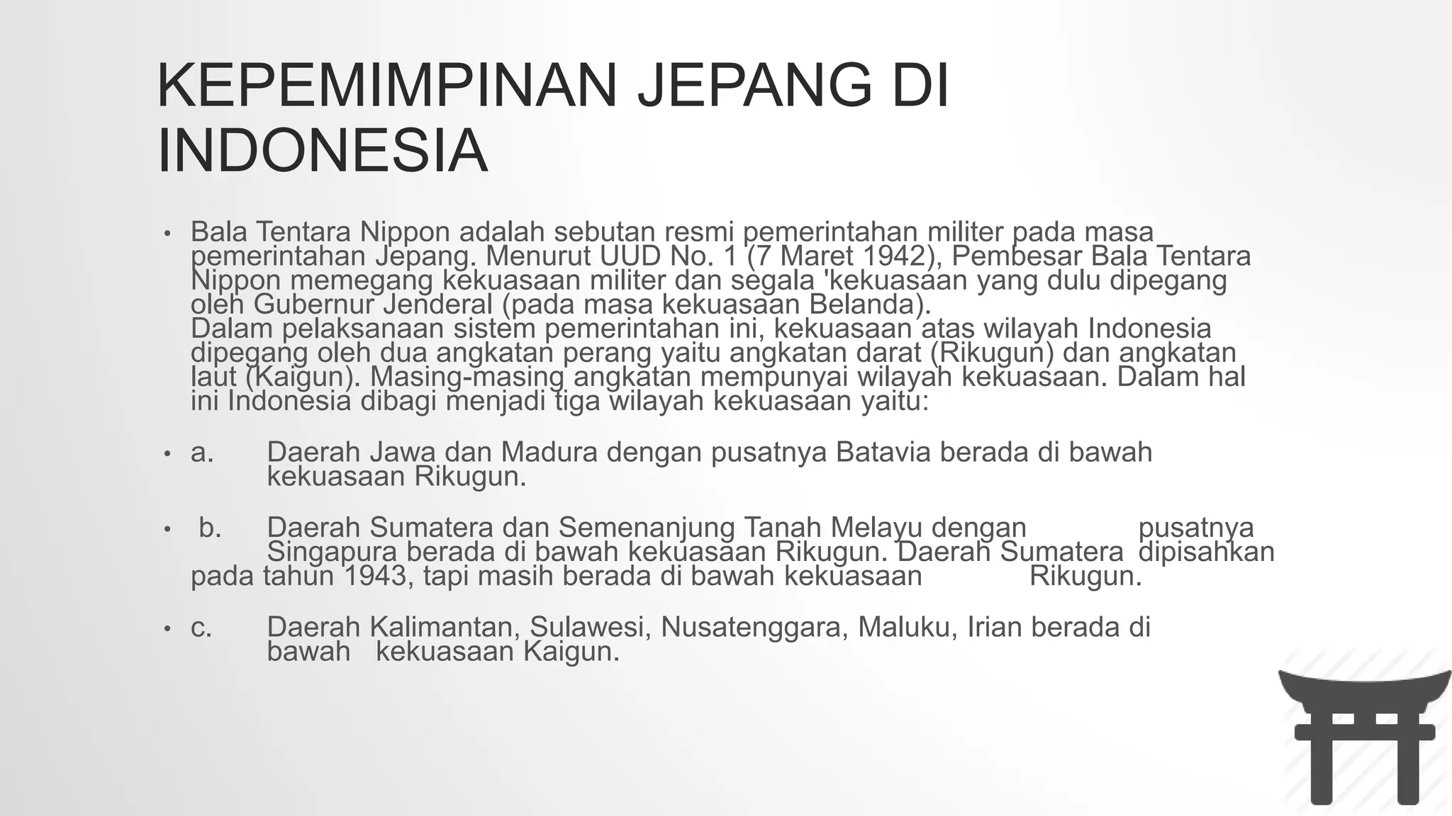 Zaman pendudukan jepang di indonesia | PPTX