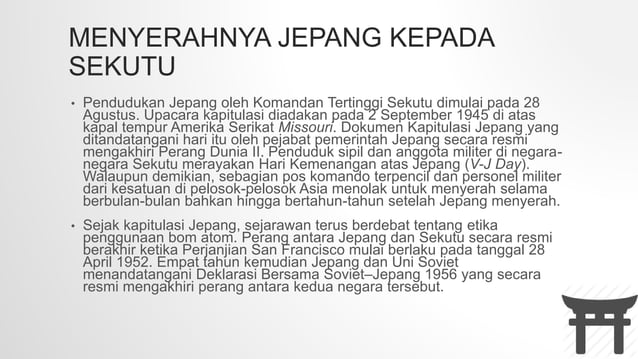 Zaman pendudukan jepang di indonesia | PPTX