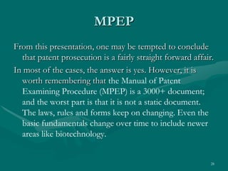 Basics of Patent Prosecution Process | PPTX | Legal Services Industry ...
