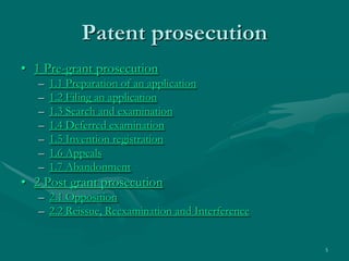 Basics of Patent Prosecution Process | PPTX