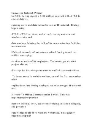 C1-1 CASE STUDY 1 UNIFIED COMMUNICATIONS AT BOEING .docx