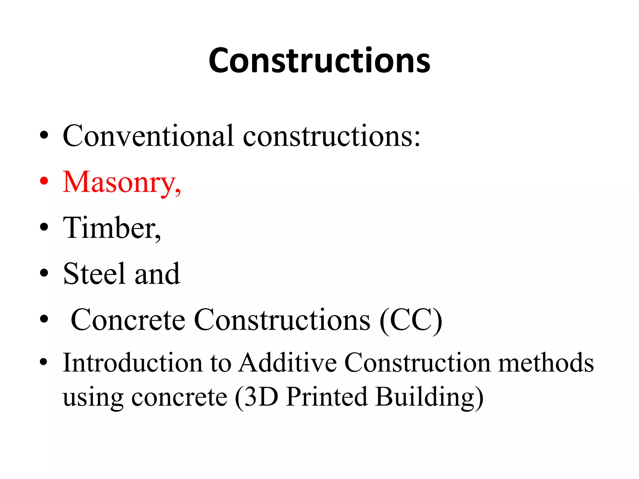 Construction Masonry | PPTX