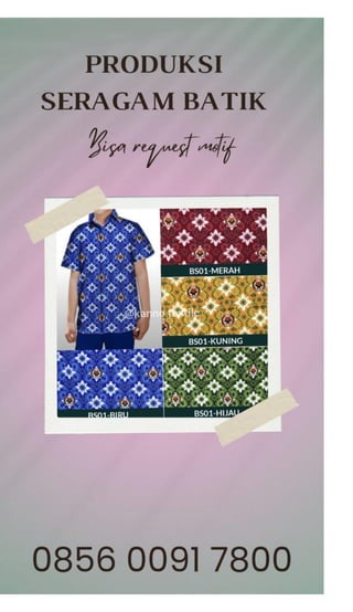 TERLARIS!! PUSAT Seragam Batik Aisyiyah Dini Jaya, WA 0856 0091 7800 | PDF