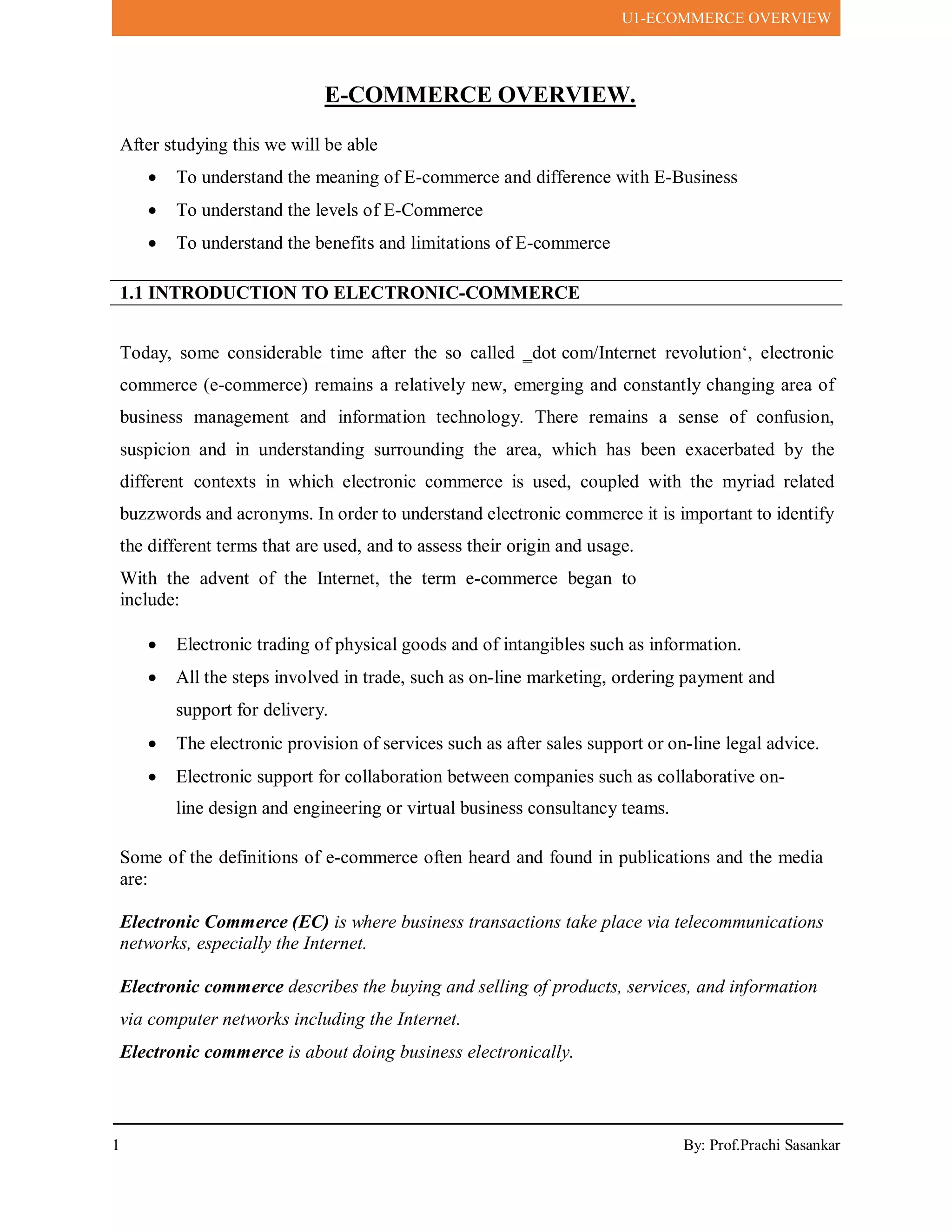 Ecomm-History and Overview | PDF