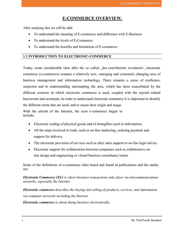 Ecomm-History and Overview | PDF