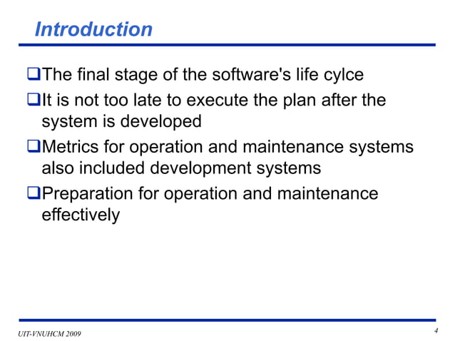 Introduction to software development, operation, maintenance | PPT