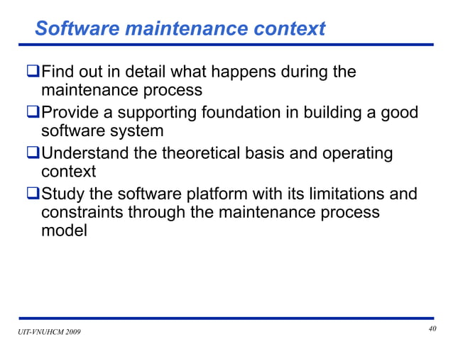 Introduction to software development, operation, maintenance | PPT