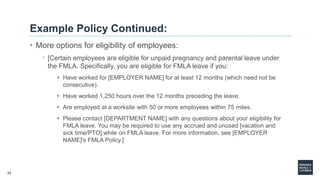 Considerations For Implementing a Parental Leave Policy | PPTX