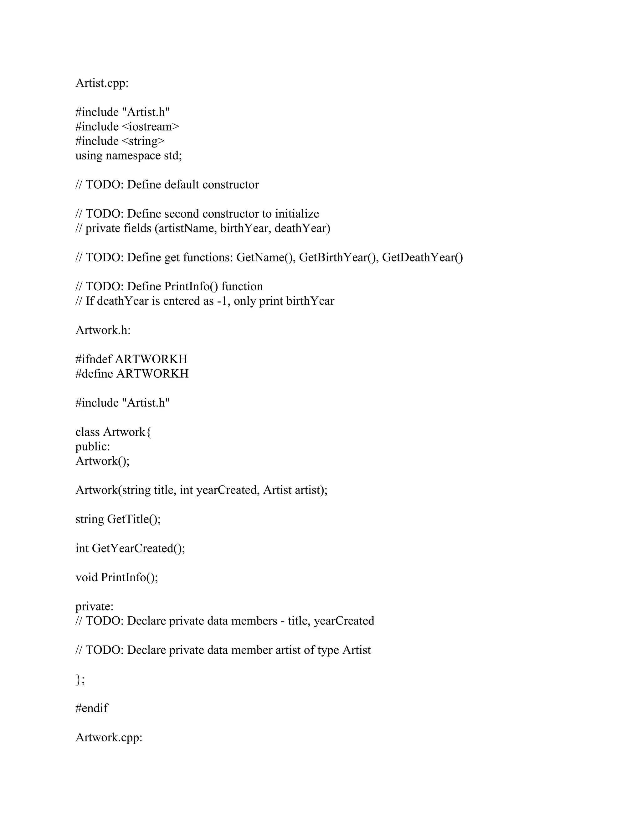 C++ 10-25 LAB- Artwork label (classes-constructors) Given main()- comp.docx