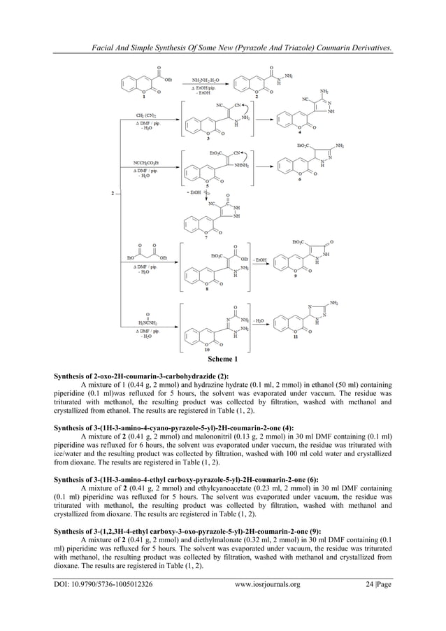 Facial and Simple Synthesis of Some New (Pyrazole and Triazole ...