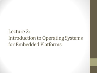 Course 101: Lecture 2: Introduction to Operating Systems | PPT