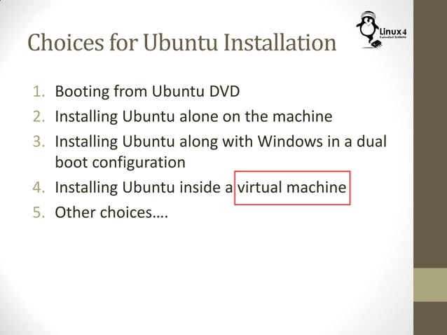Course 101: Lecture 6: Installing Ubuntu | PPT