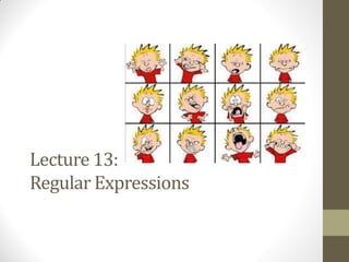 Course 102: Lecture 13: Regular Expressions | PDF | Internet for ...