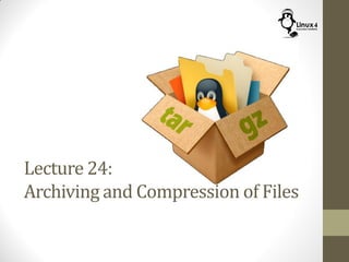 Course 102: Lecture 24: Archiving and Compression of Files | PDF