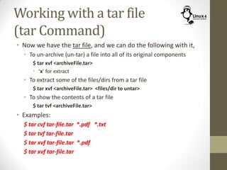 Course 102: Lecture 24: Archiving and Compression of Files | PDF