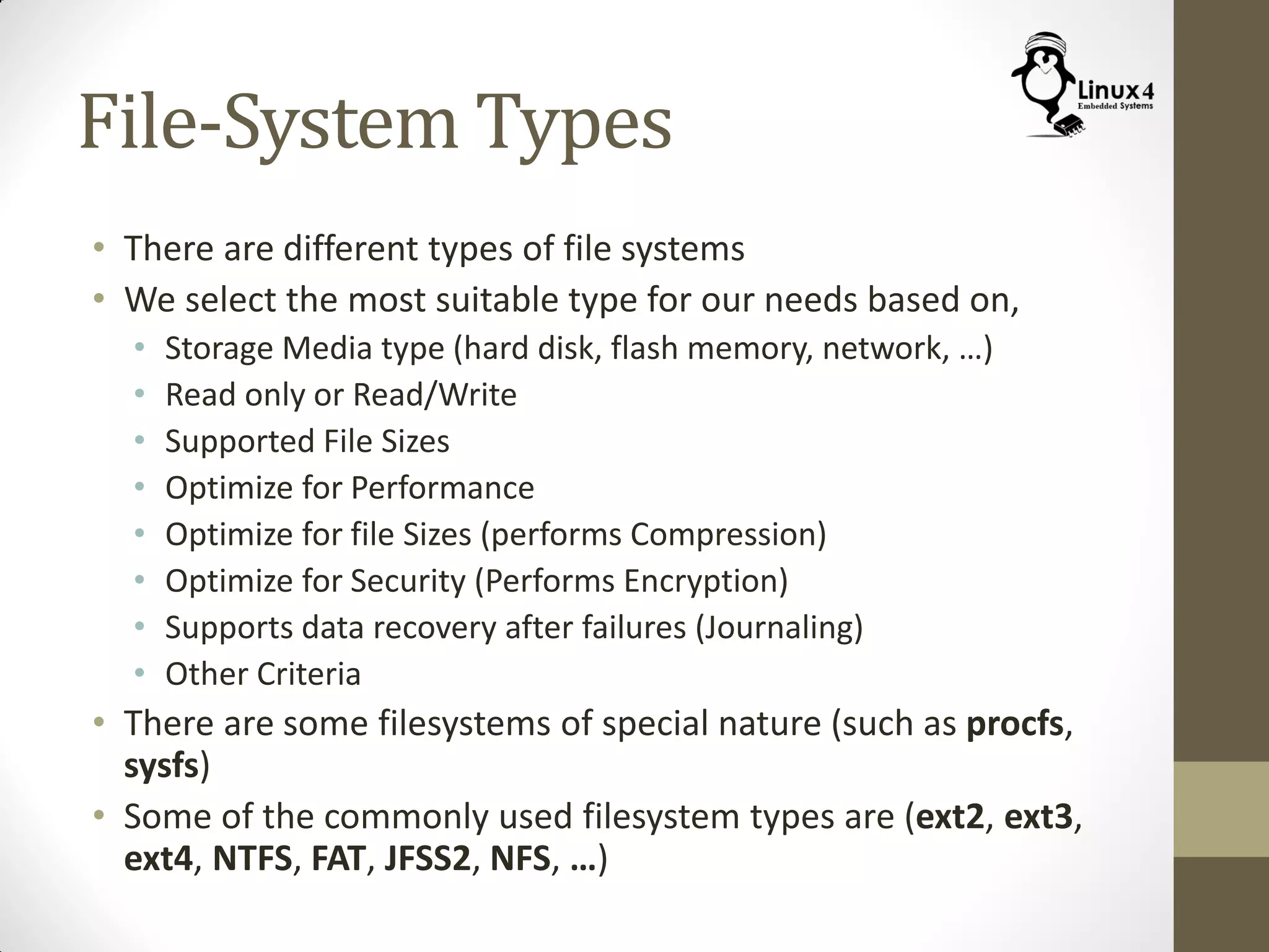 Course 102: Lecture 26: FileSystems in Linux (Part 1) | PDF