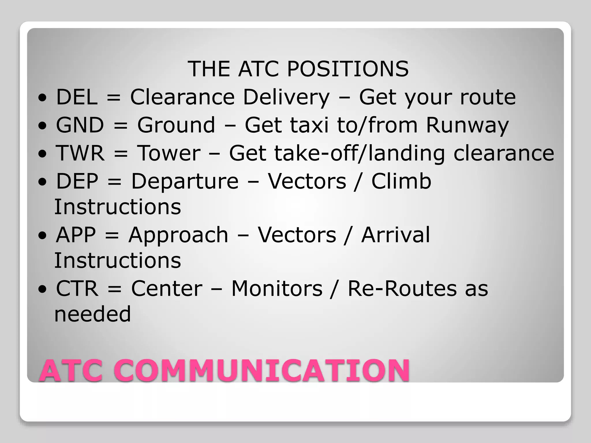 C104 atc communication | PPT