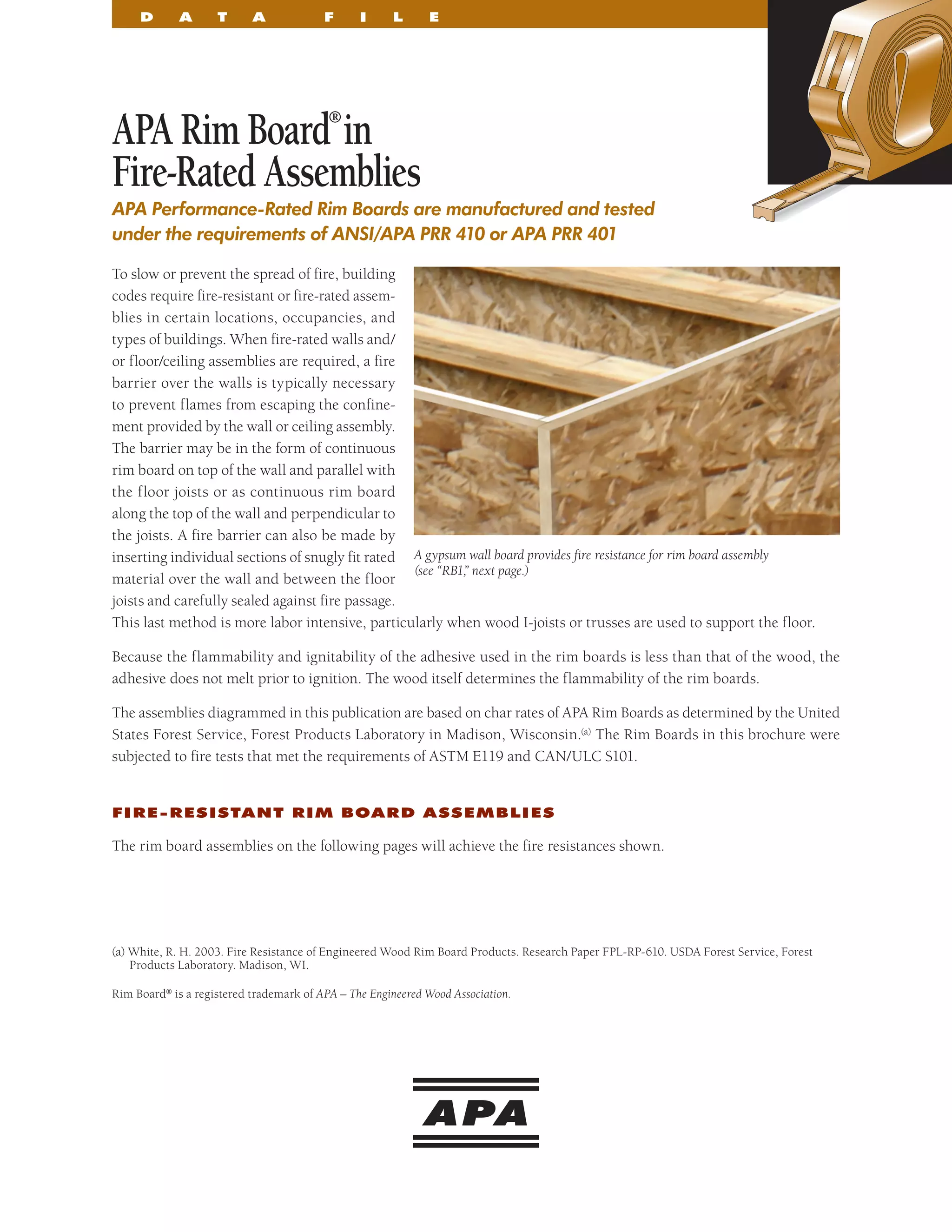 APA Rim in Fire Rated Assemblies D350 | PDF