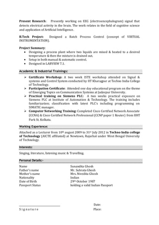 SUNANDITA RESUME - 1 | PDF
