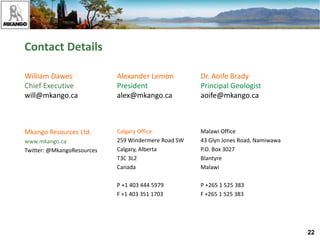 Mkango Presentation January 2015 | PPT