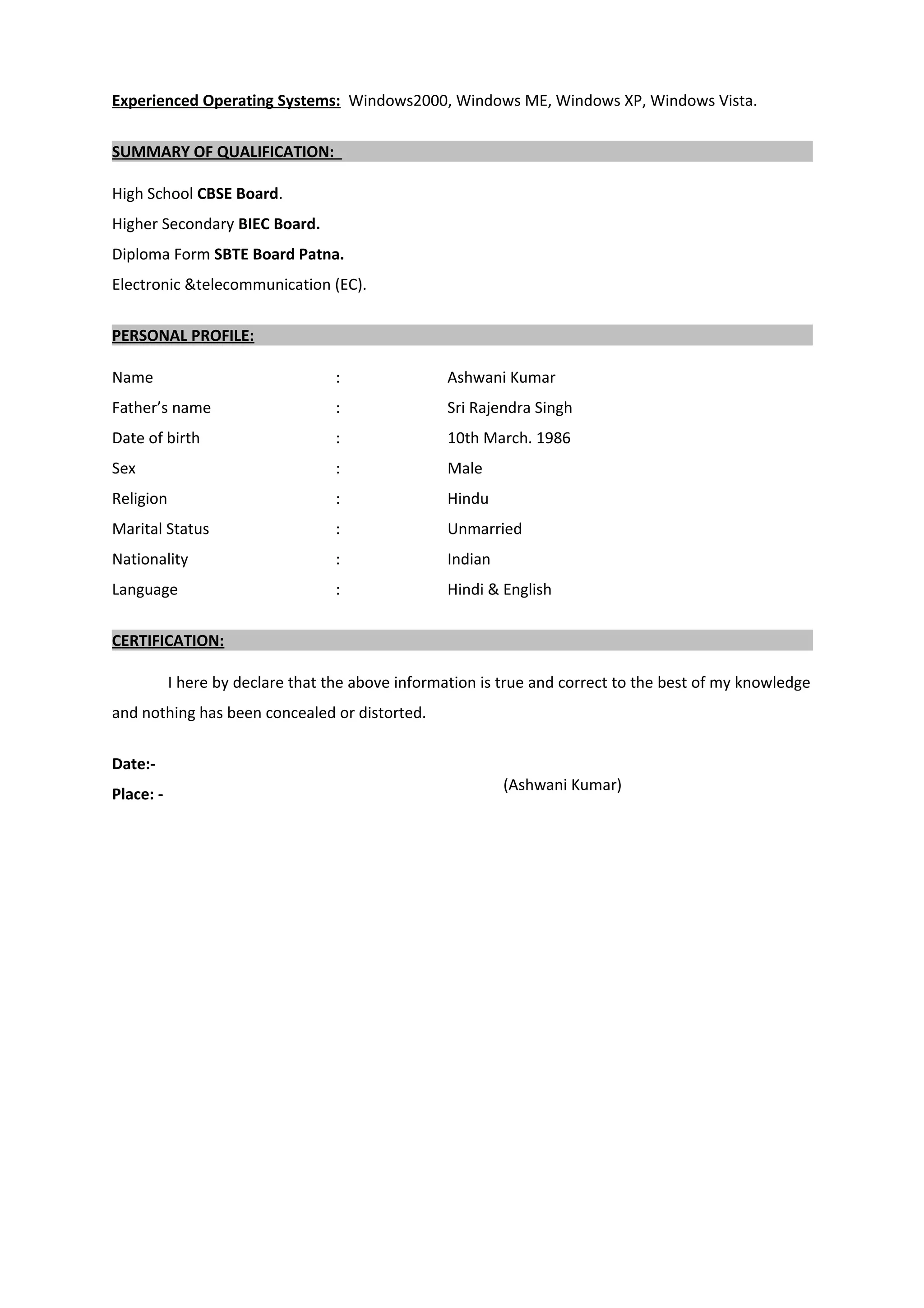 ASHWANI KUMAR | DOC | Computer Software and Applications | Computing
