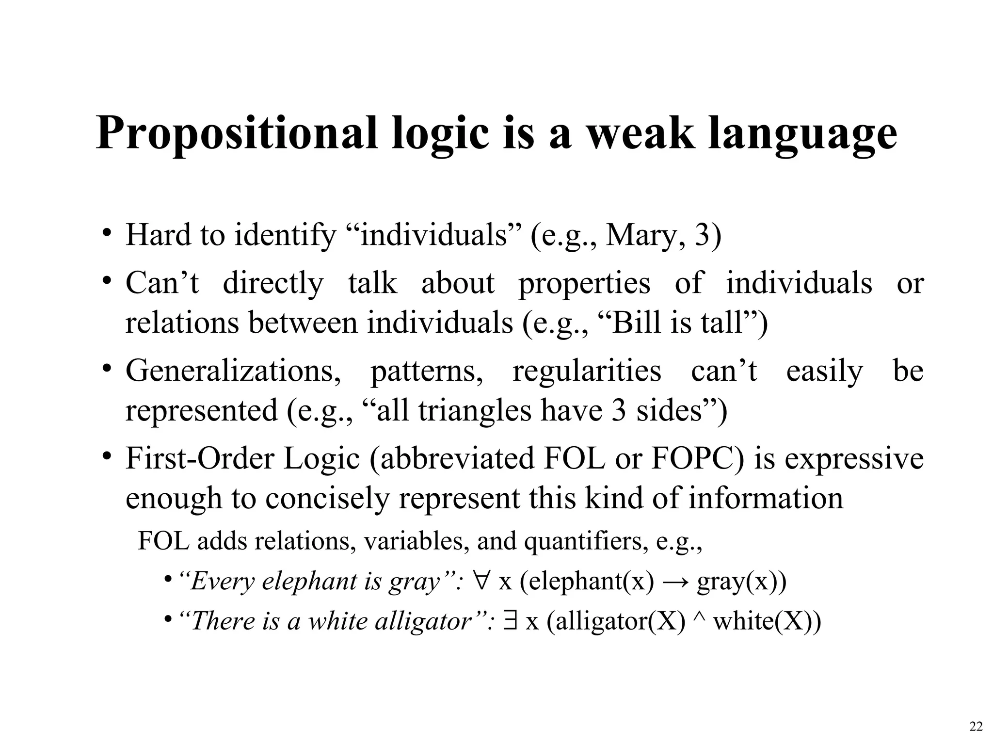 Propositional And First-Order Logic | PPT