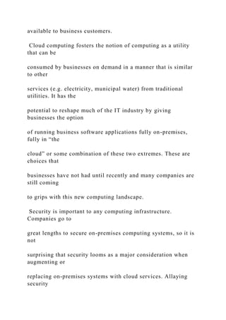 C11-1 CASE STUDY 11 CLOUD COMPUTING (IN)SECURITY .docx