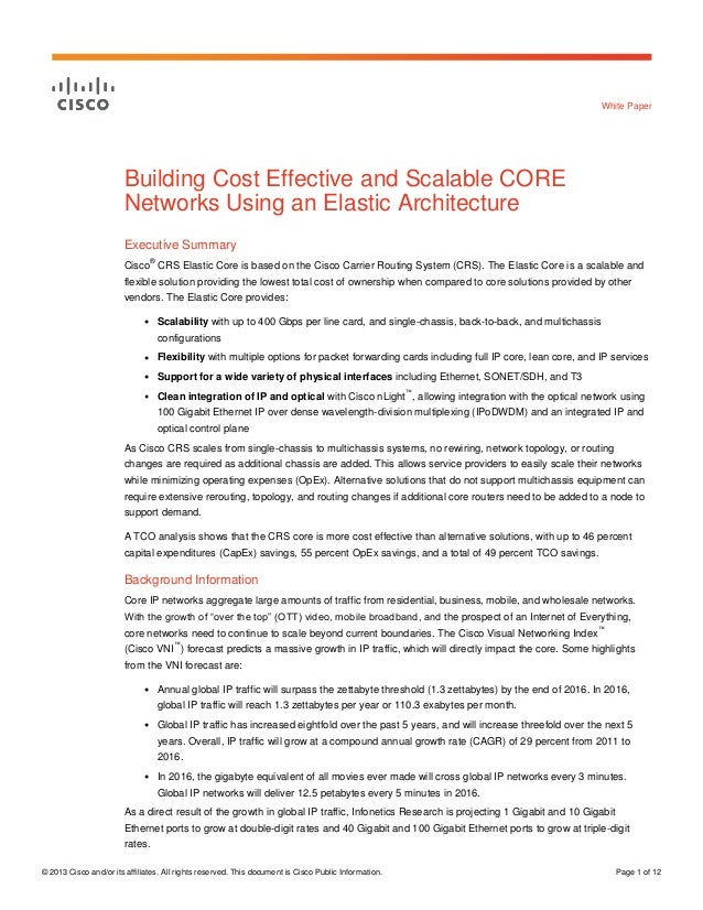 Building Cost Effective and Scalable Core Networks Building Cost Effective and Scalable Core Networks