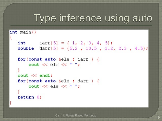 C 11 Range Based For Loop