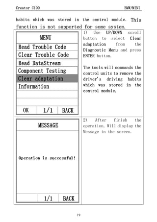 BMW Creator C110 code reader scanner user manual | PDF