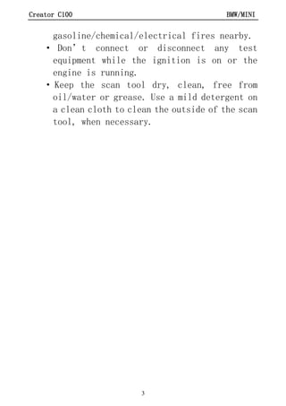BMW Creator C110 code reader scanner user manual | PDF