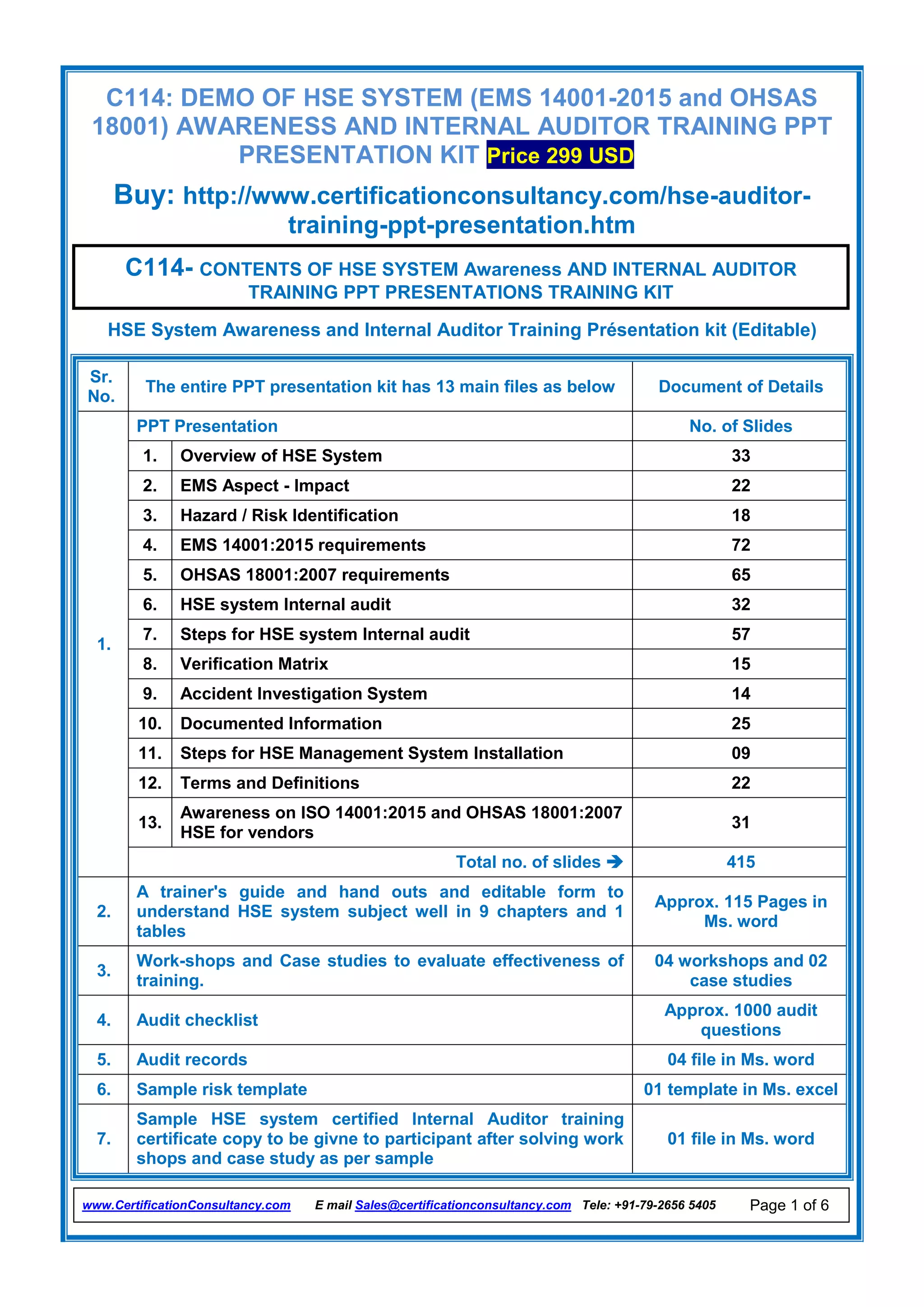 Auditor Training packages for HSE | PDF
