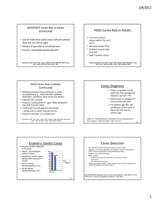 C116 management of dental caries in older patients | PDF
