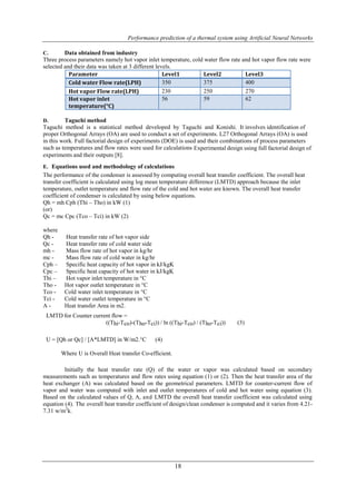 Performance prediction of a thermal system using Artificial Neural ...