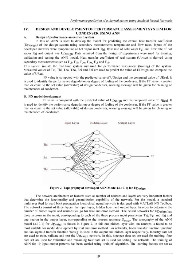 Performance Prediction Of A Thermal System Using Artificial Neural Networks Pdf Home