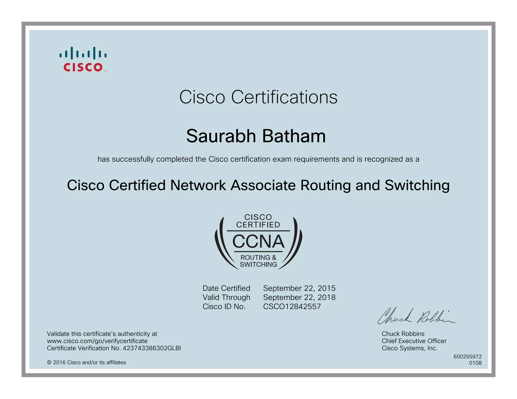 CISCO-CERTIFICATE-CCNA | PDF
