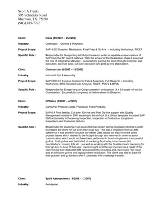 Scott A Frantz resume | DOC