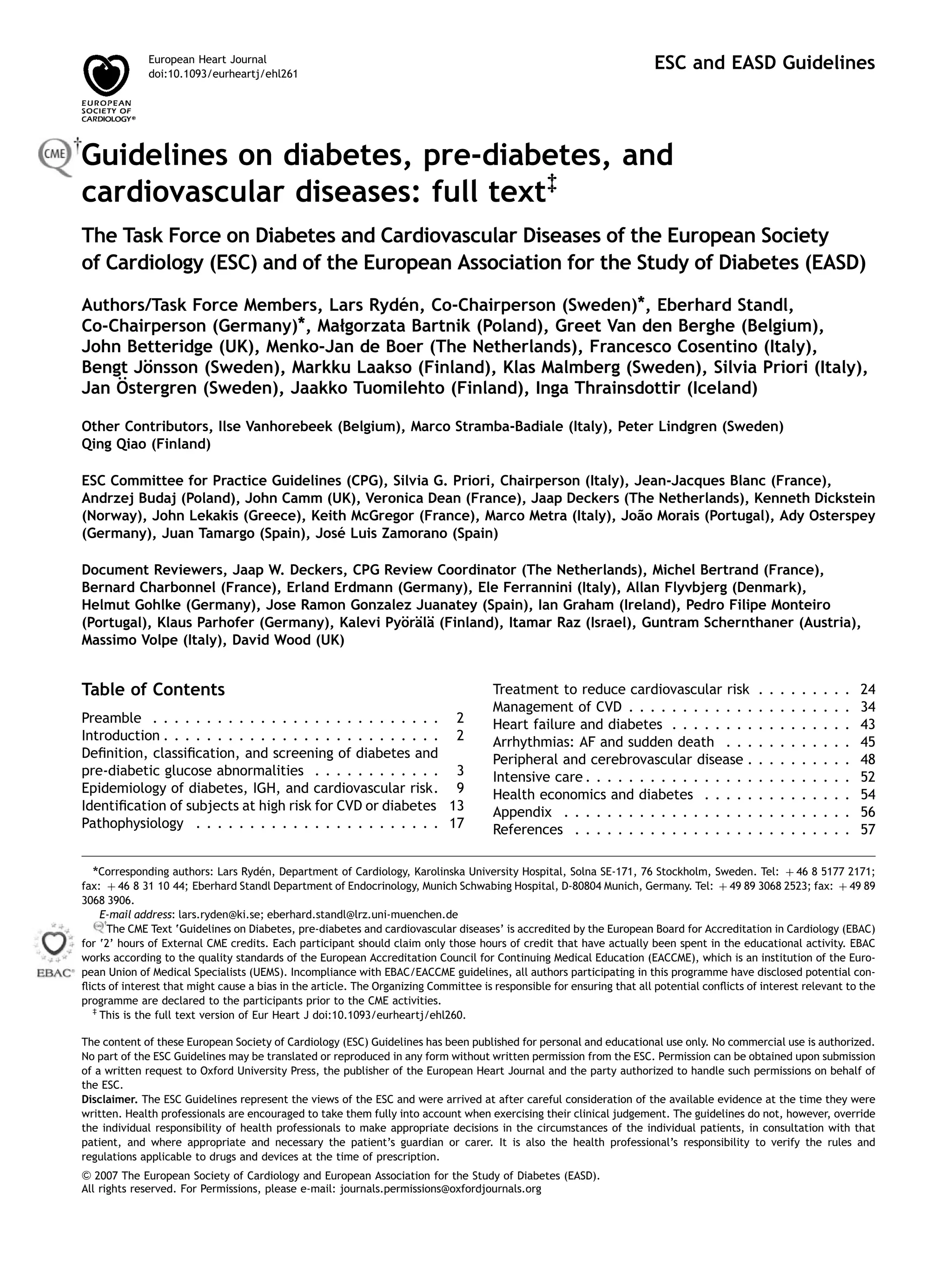 C11 esc easd guidelines on diabetes, pre-diab | PDF