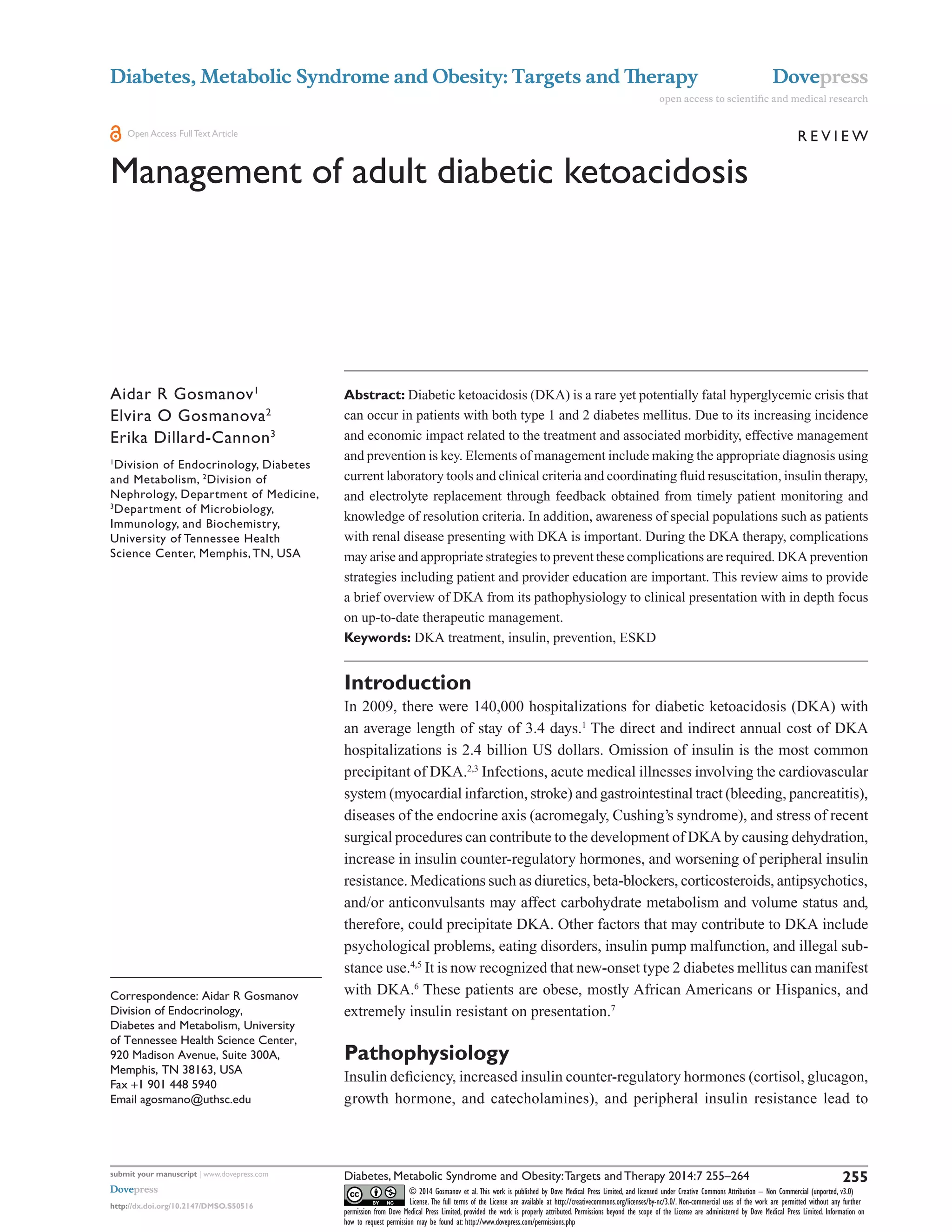 C11 management of adult diabetic ketoacidosis | PDF