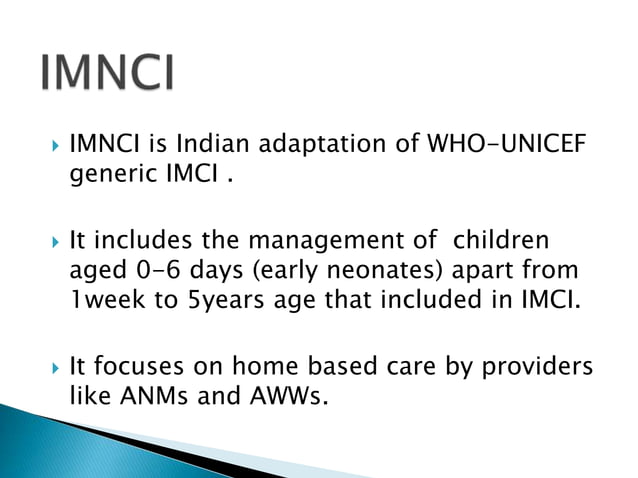 IMNCI PROGRAMME.ppt | Infectious Diseases | Diseases and Conditions