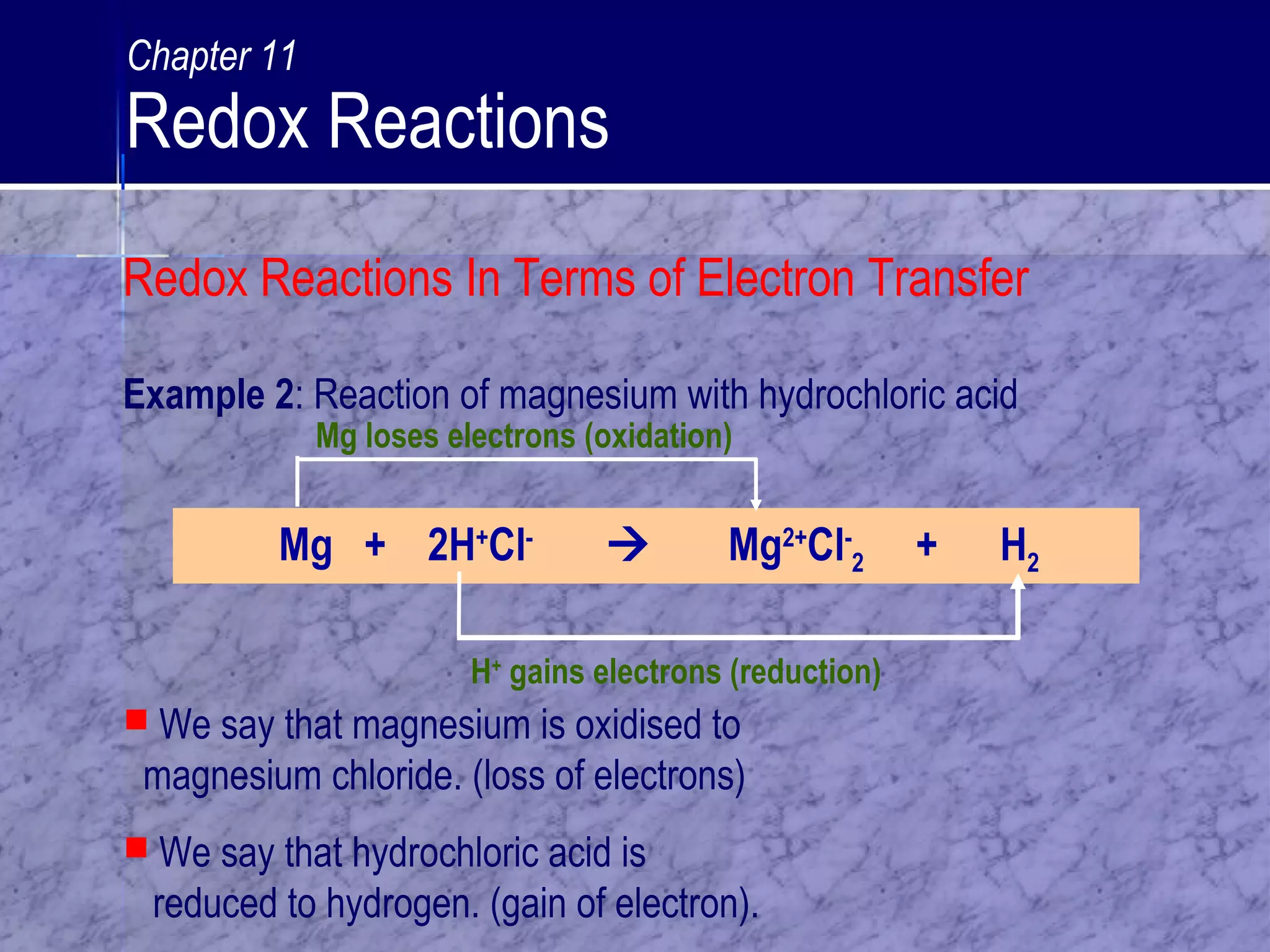 C11 redox reactions | PPT | Chemistry | Science