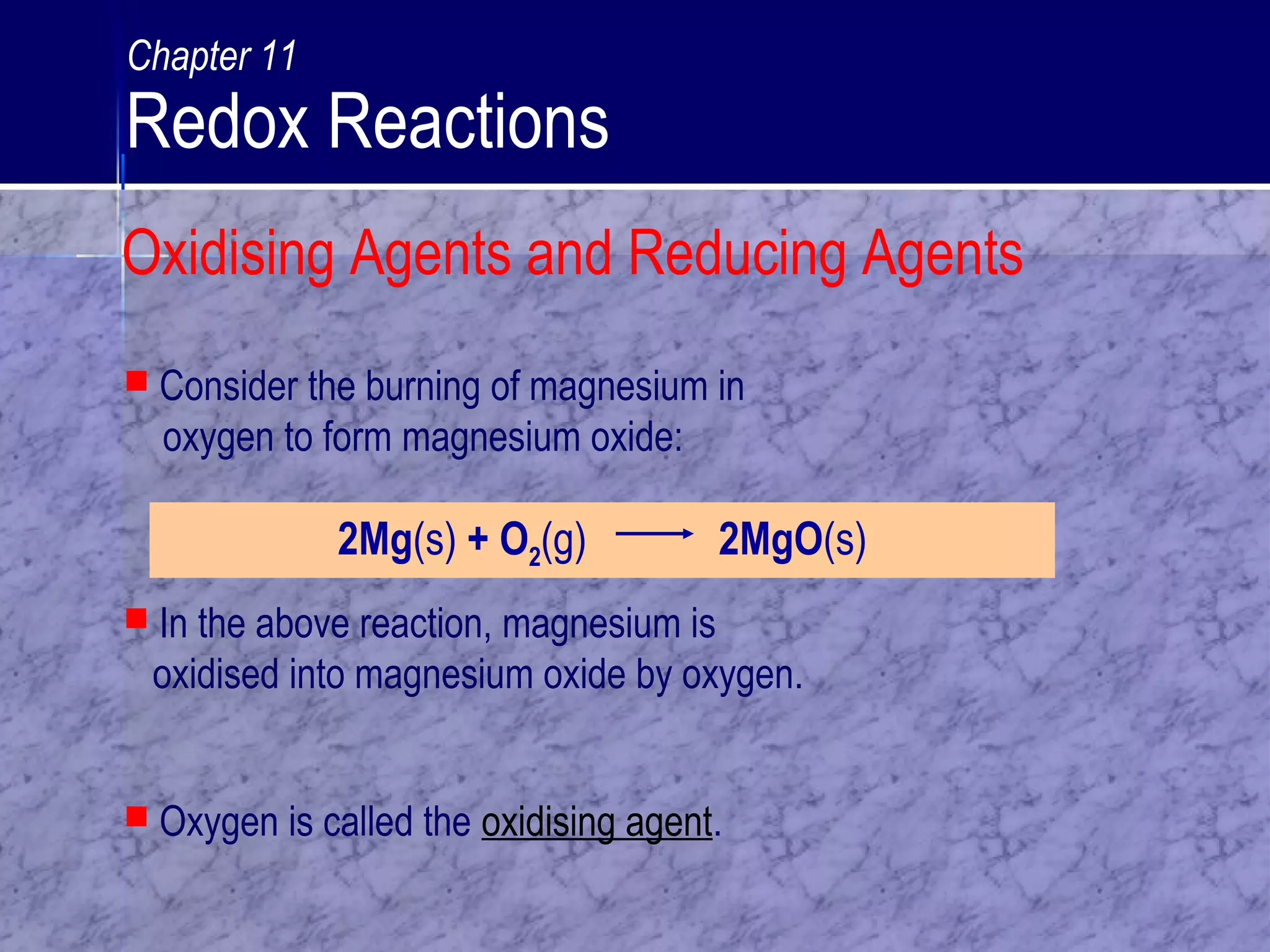 C11 redox reactions | PPT | Chemistry | Science