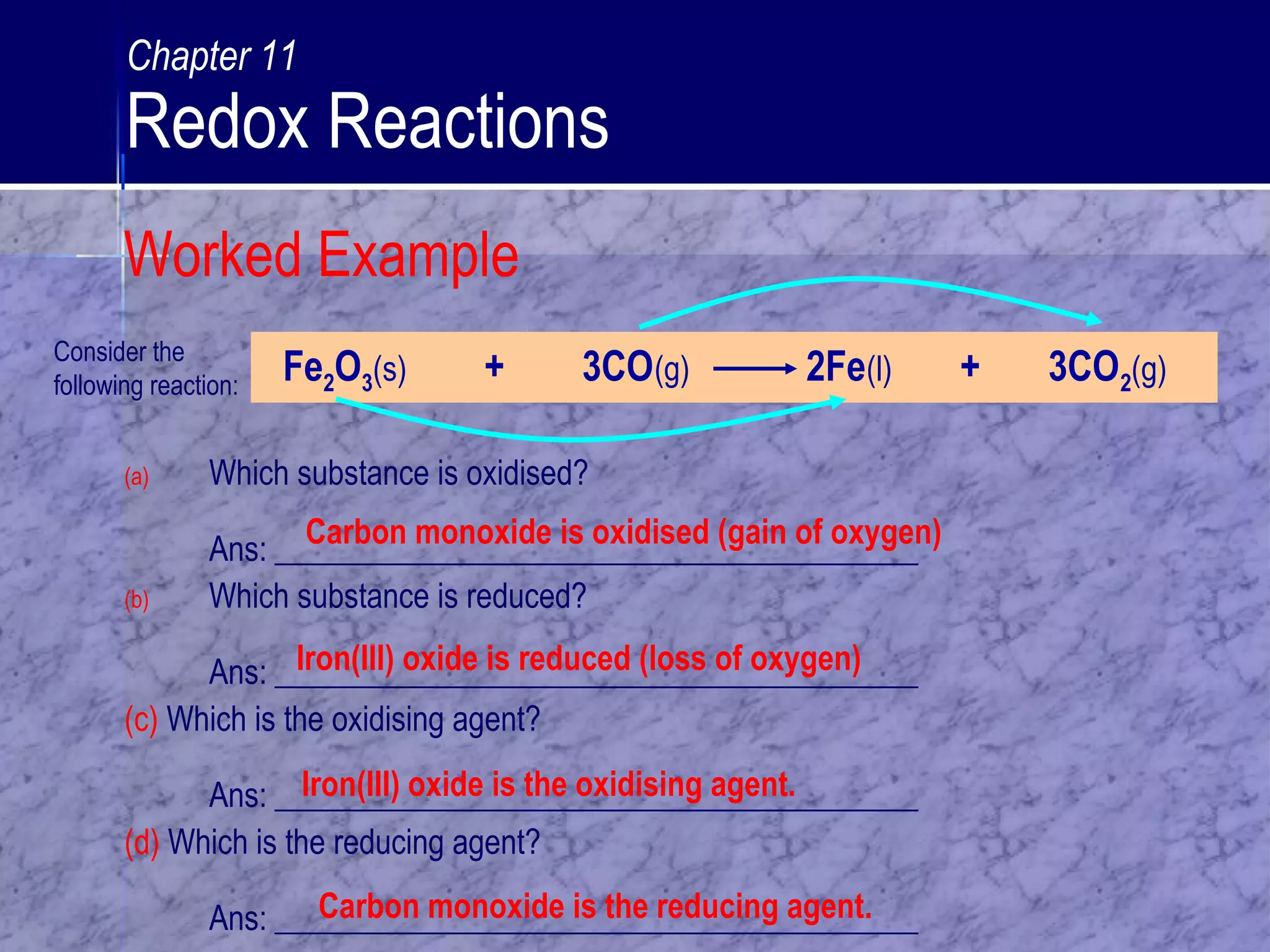 C11 redox reactions | PPT | Chemistry | Science