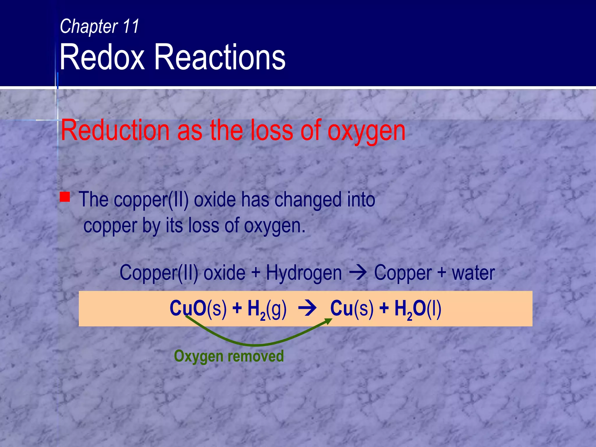 C11 redox reactions | PPT | Chemistry | Science