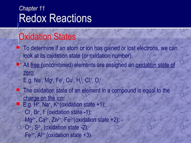 C11 redox reactions | PPT | Chemistry | Science