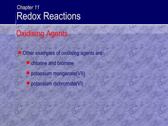 C11 redox reactions | PPT | Chemistry | Science
