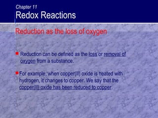 C11 redox reactions | PPT | Chemistry | Science