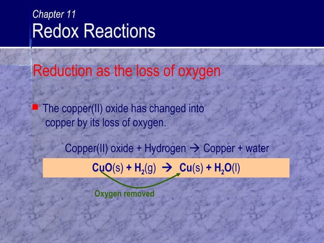 C11 redox reactions | PPT | Chemistry | Science